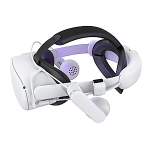 KIWI design Comfort Battery Audio Head Strap 6400mAh and Weight Controller with Protector Cover Compatible with Quest 2