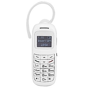 ASHATA Mini Small Mobile Cell Phone, Mini Mobile Cell Phone Mini Mobile Phone Bluetooth Dialer with Headset Cellphone Earphone Ear Hook Support SIM, Mp3, Long Standby Time(White)