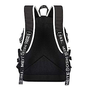 WANHONGYUE Attack on Titan Anime Cosplay Schoolbag Rucksack 15.6" Laptop Backpack with USB Charging Port Black / 2