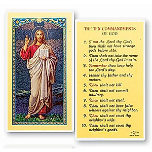 WJ Hirten E24-129 The Ten Commandments Clear Holy Cards