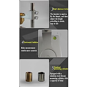 Flow Ability Tester, Hall Flow Meter with 2.5&5 MM Funnel, Powder Bulk Density Meter, 60° Funnel Angle&25mm Height Block, for Testing Flow Rate and Bulk Density Of Metallic and Non-Metallic Powders