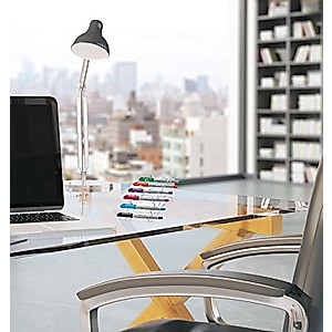 AdirOffice Horizontal 6 Slot Display Stand in Pack of 2 - Durable Acrylic Holder for Pen Makeup Brush - Organizer for Home Office & Store Use (Clear)