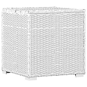 WRJENFSC Sun Lounger with Cushion and Tea Table Outdoor Recliner Beach Lounge Chair Pool Chair Leisure Chair Poly Rattan White Suitable for Beach, Patio, Backyard, Poolside, Outdoor, Patio