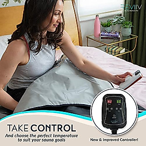 REVIIV Far Infrared Sauna Blanket with Insert Towel - v2.0 New & Improved! Low EMF Longer Cable | Portable Infrared Saunas for Home Therapy, Detox - Infared Blanket Sauna 85–185 °F Temp Range