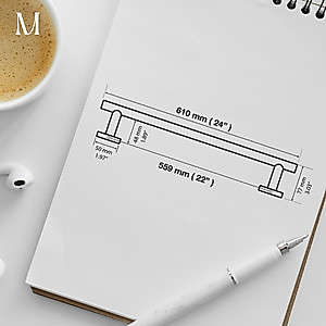 Marmolux Acc - Matte Black Towel Bar - 24 inch Bathroom Towel Holder - Heavy Duty Stainless Steel SUS 304 Bar - Wall Mounted Towel Rack Storage Set - Ideal for Bathroom & Kitchen. - Hand Towel Holder