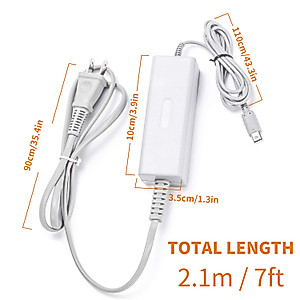 Fpxnb 2 Pack Wii U Gamepad Chargers, AC Adapter Power Supply Replacement for WiiU Gamepad Remote Controller