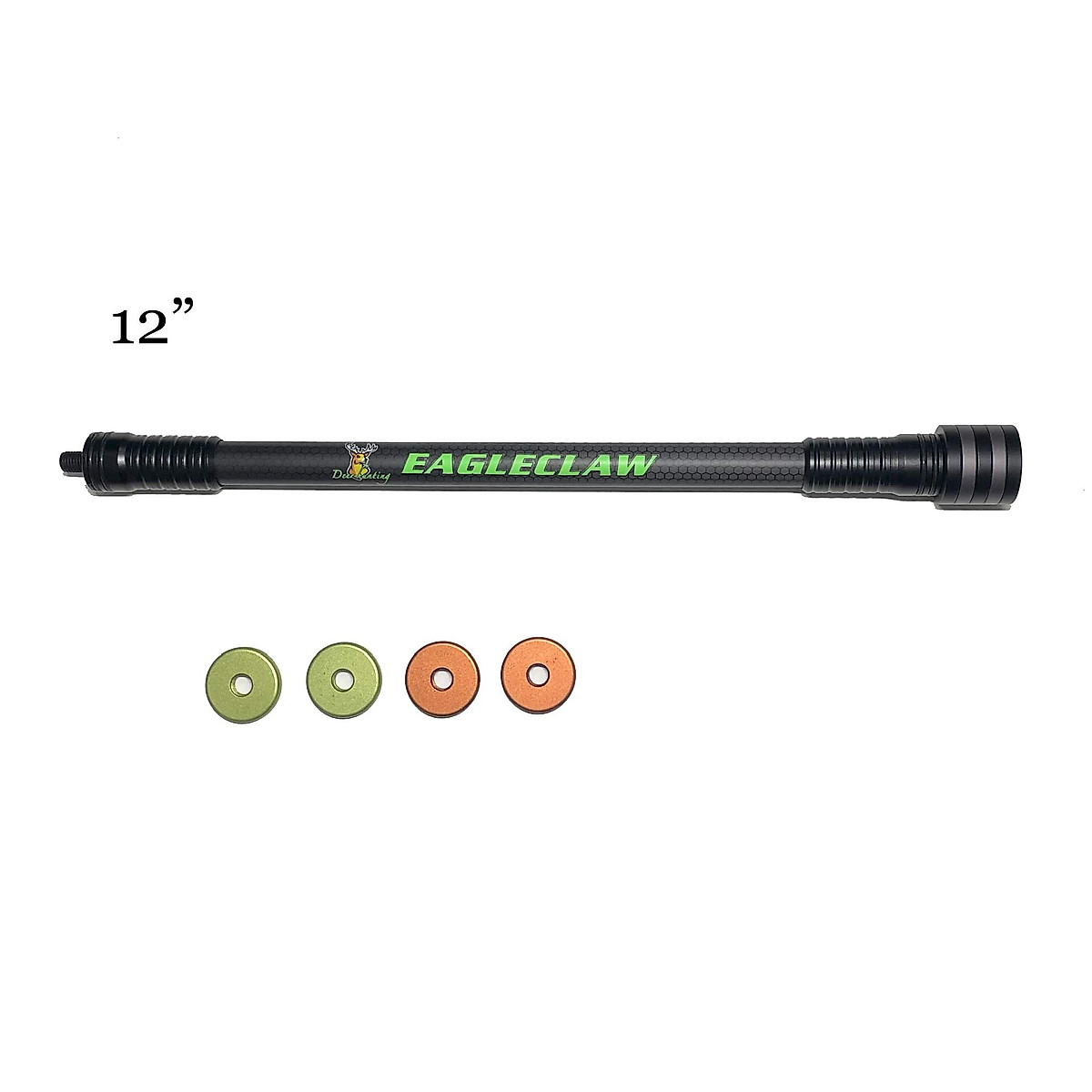 DH Eagleclaw Bow Stabilizer for Hunting and 3D Range Shooting, High Modulus Carbon, Light Weighted (w/Quick Disconnect Mounting kit 12+10in)