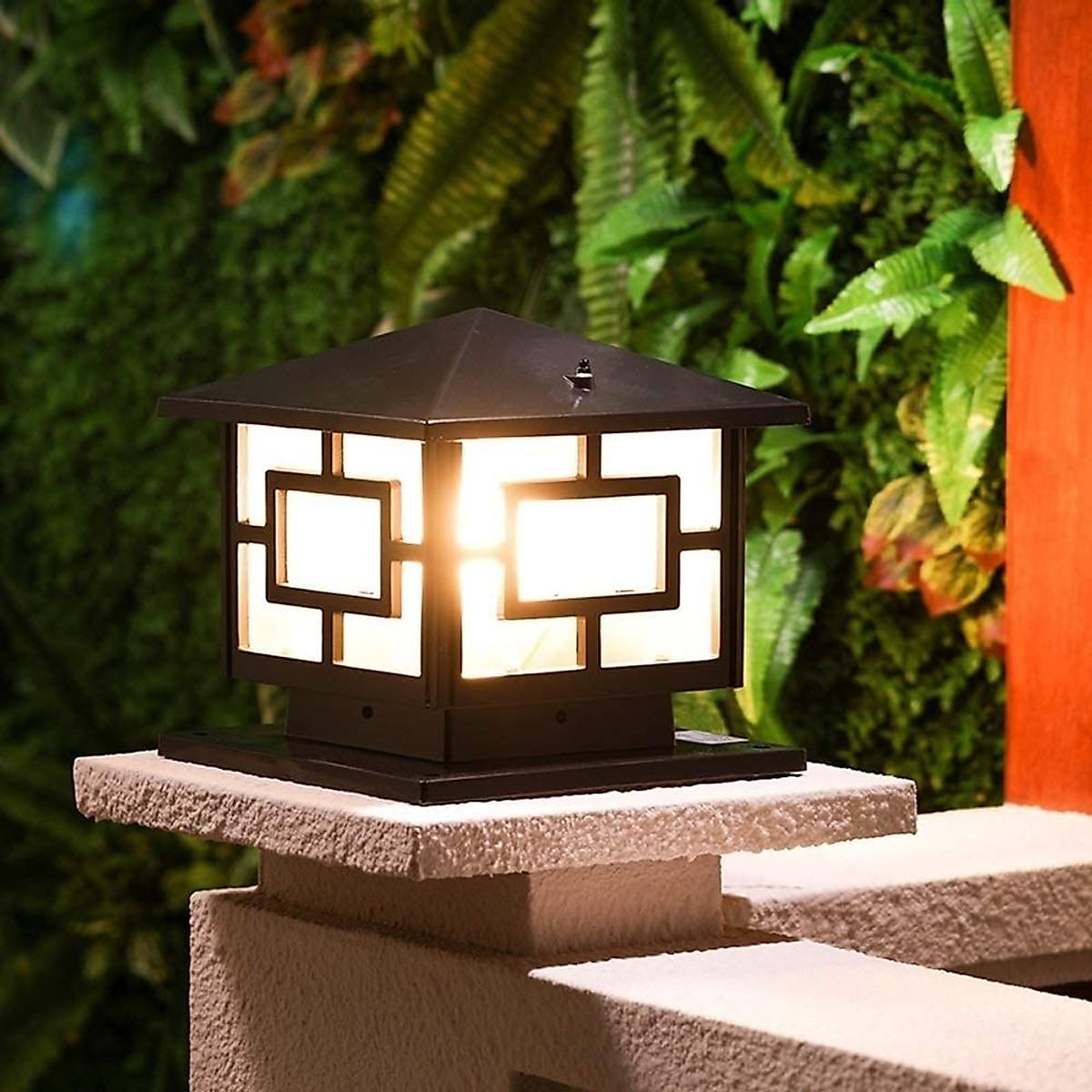 XMFXIAO Column Headlight Outdoor Waterproof Aluminum Glass Stigma Lamp Garden Light Pillar Wall Light Garden Villa Home Super Bright Door Post Light E27 Lighting Floor Lamps