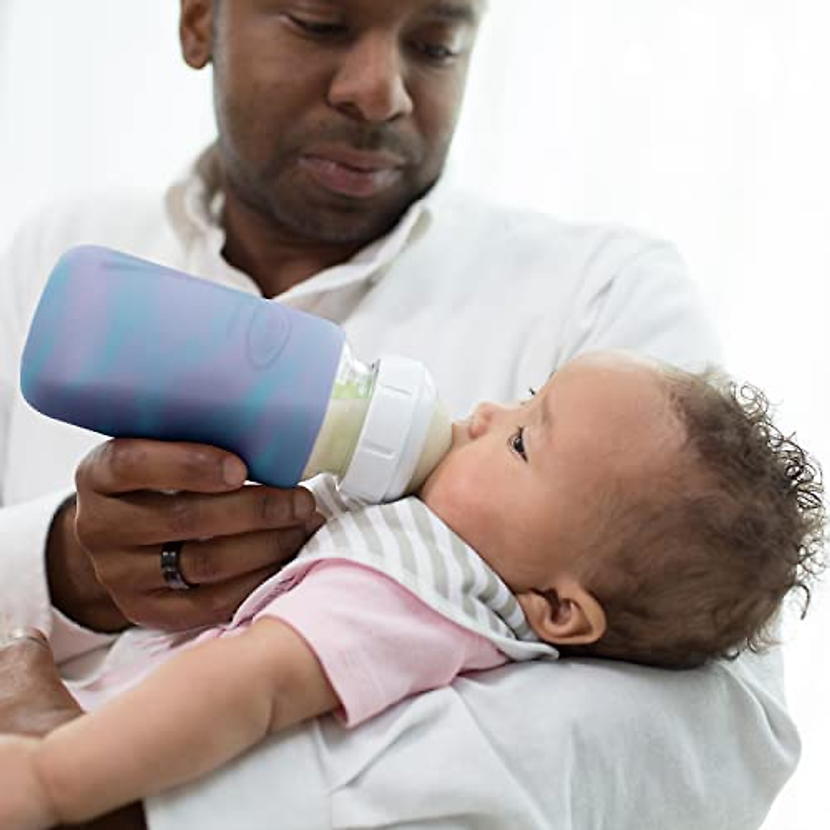Dr. Brown’s Natural Flow Options+ Glass Baby Bottle Sleeves, 100% Silicone, 9 oz, Wide-Neck, Glow in the Dark