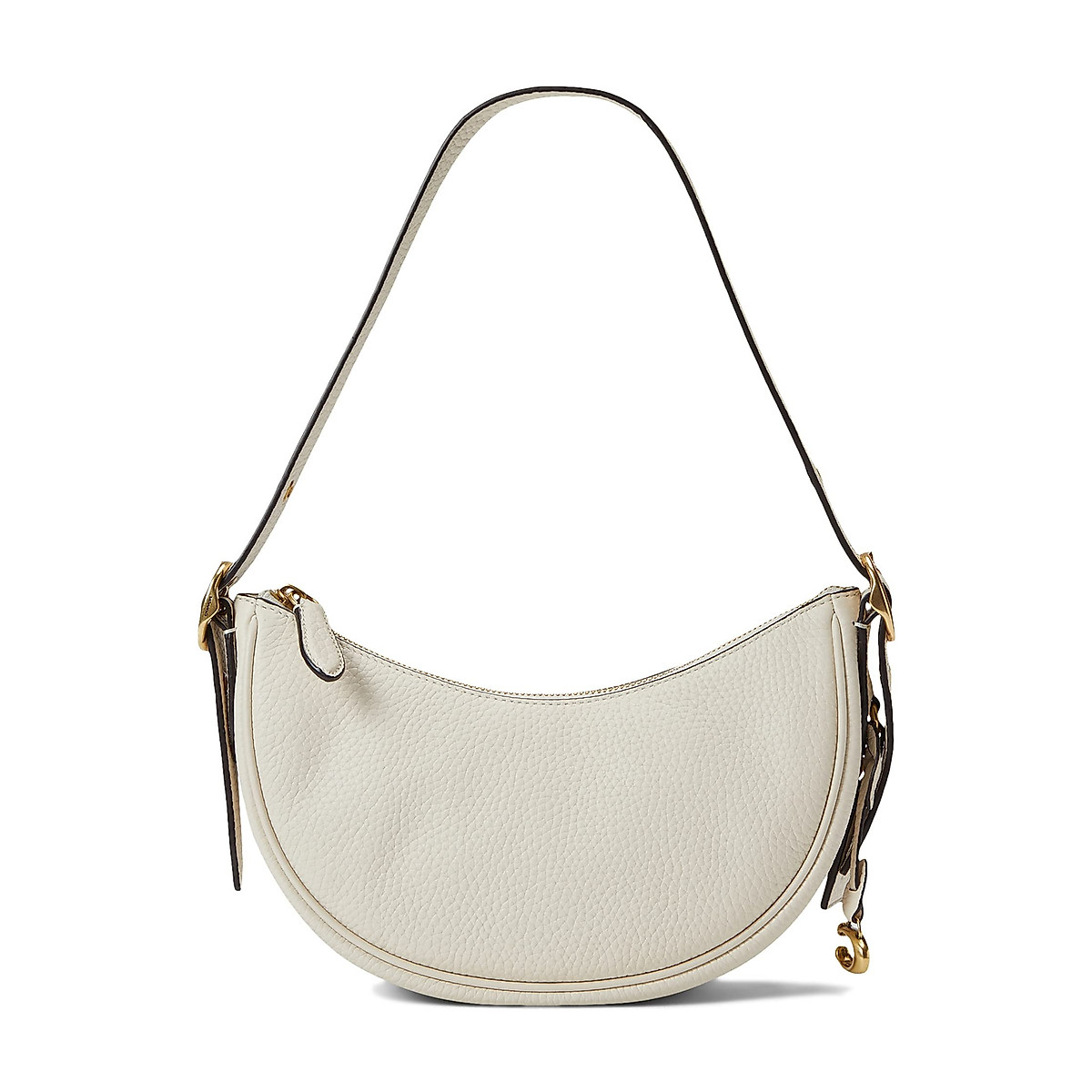 Coach Soft Pebble Leather Luna Shoulder Bag Chalk One Size