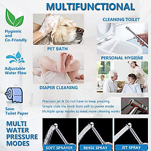 SonTiy All Brass Handheld Bidet Sprayer for Toilet, Cloth Diaper Toilet Sprayer Bidet Attachment with Backflow Preventer and Brass Valve Core for No-Leak, Polished Chrome, 5-Year Warranty