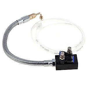 ChgImposs Mist Coolant Lubrication Spray System With Check Valve and Stainless Steel Flexible Pipe for Metal Cutting Engraving Cooling Machine/Air Pipe CNC Lathe Milling Drill