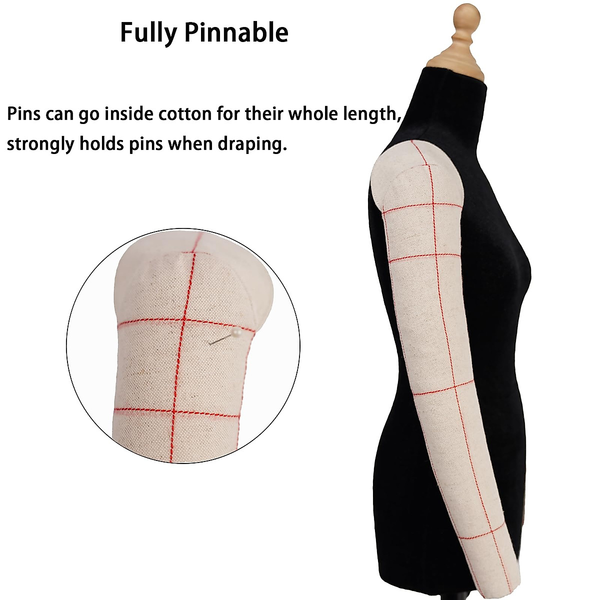 Parfumfloral Dress Form Soft arms for Sewing Female Dress Form Cotton Fabric Fully pinnable (NOT Adult Size 30cm) Sewing arm Long Sleeve Draping Mannequin Hand (Beige, 1:2)
