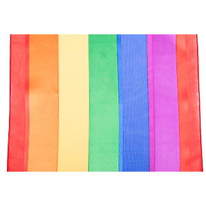 Hat To Socks Chiffon Satin Scarf with Rainbow Stripes