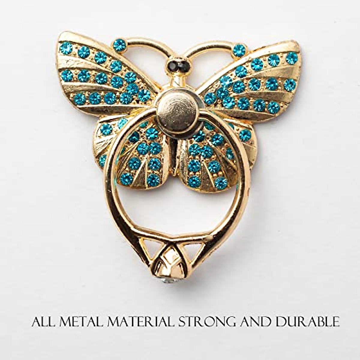 [2 Packs] Butterfly Glitter Bling Bling Phone Ring Holder, Sparkle Phone Ring Grip Artificial Diamond Stand,Rhinestone Cell Finger Ring for Phones,Pad