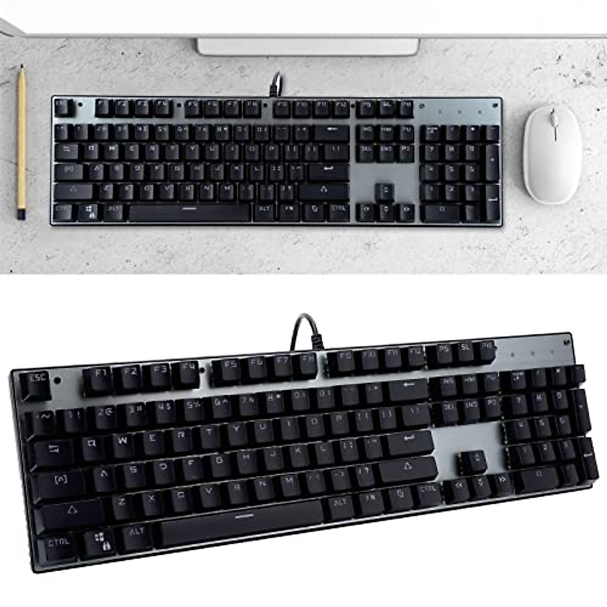 Demeras Keyboard Replacement Computer Accessory Comfortable Mechanical Keyboard Durable Rugged Stable Gaming Keyboard 04 Key Keyboard for Laptop for PC for Gaming