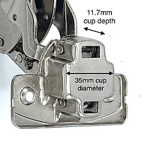 Apollo Direct (2 pc) 165 Degree Hinges Soft Close, Clip-on, Cam Adjust, Zero Protrusion for Lazy Susan Corner cabinets, Pull Out Drawer cabinets, Closets, Garage cabinets, mounting Plates (Included)