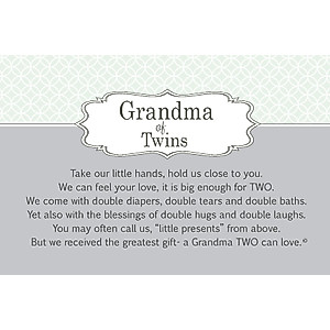 The Grandparent Gift Co. Grandma of Twins Poem White Double Hinged 4 x 6 Photo Frame with Ribbon