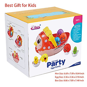 PUSITI Baby Toys Electronic Learning Toys for 2 3 4 5 Years Old Toddlers Kids Education Music Toys Easter Eggs and Hen Basket Musical Toys for Boys and Girls Birthday Gift 18 Months and Up