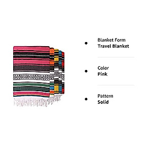 ThermaSnug Mexican Blanket - Handwoven Serape Blanket Perfect as Yoga Blanket, Bed Blanket, Hiking Blanket, Party Decoration Table Runner.