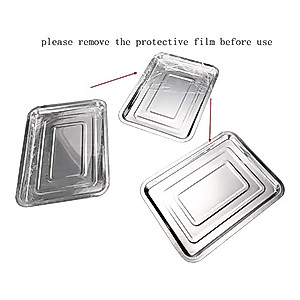 Stainless Steel Trays,DOWEI 5 Pack Stainless Steel 13.5" X 10" Dental Medical Body Piercing Instrument Tray Surgical Flat Bottom Trays for Lab Supplies