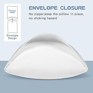 Zenssia Organic Cotton Toddler Pillowcase/Travel Pillowcase Pack of 2 Set 13x18 Inches with Envelope Closure - Soft & Breathable Baby Pillow Case Cover Solid White