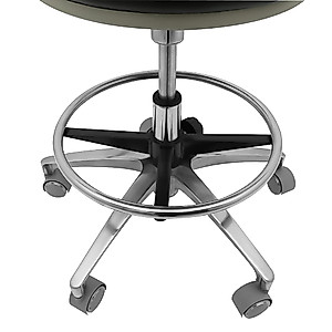 DenFactory Assistant Stool Chairs Adjustable Height with Adjustable Footring and Heavy Base for Lab Exam Rooms