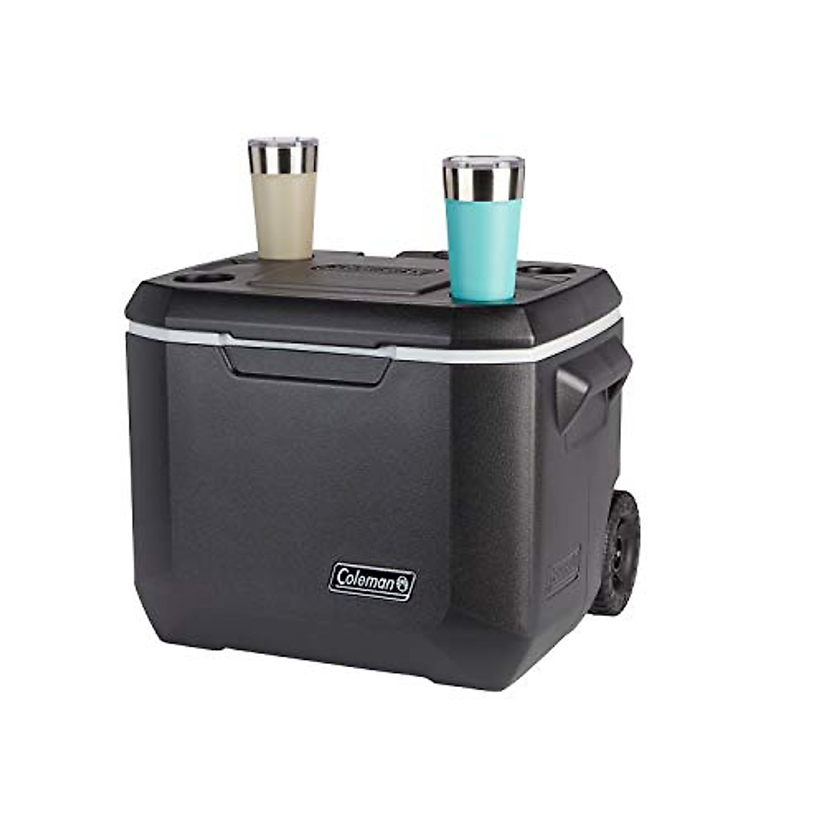 Coleman Rolling Cooler | 50 Quart Xtreme 5 Day Cooler with Wheels | Wheeled Hard Cooler Keeps Ice Up to 5 Days, Black