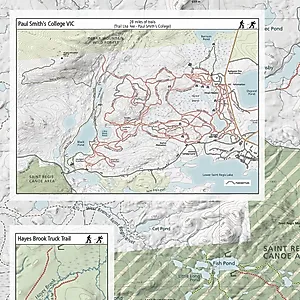 Lake Placid & Saranac Lake Winter Trails Map | Adirondacks High Peaks Hiking Map | Jackrabbit Ski Trail, Paul Smith’s College VIC, Cascade X-C Ski Center | Durable, Waterproof & Tear Resistant