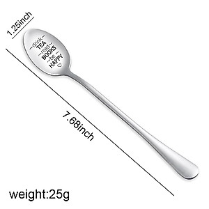 Cute Tea Spoon for Hot Tea Fancy Reading Gifts for Best Friend Birthday Gifts for Women Daughter Son Christmas Gift for Men Boyfriend Husband Gift from Wife Girlfriend Stocking Stuffers for Girls Boys