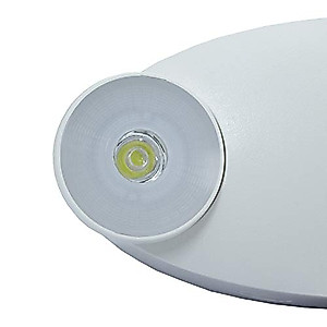LFI Lights | Oval Emergency Light | White Housing | Two LED Adjustable Round Heads | Hardwired with Battery Backup | UL Listed | (1 Pack) | EL-M