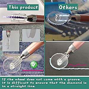 Diamond Painting Wheel Tools with Groove,New Type of Gem Art Pen,Accessories That can Make Jewel Art Faster and neater,Both Square and Round Drills are Suitable,Dimond Art Supplies Kits. … (Gold)