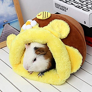 Eurobuy Rabbit Guinea Pig Hamster House Bed Cute Small Animals Pet Fleece Winter Warm Cozy Bed Hedgehog Winter Nest Cage Hamster Accessories