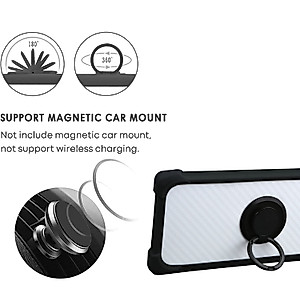 Case for Moto Thinkphone Case Compatible with Motorola Thinkphone Phone Case PC backplane + Silicone Soft Frame Cover [360 Metal Ring, Magnetic Car Mount] CSKB-HEI