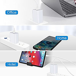 USB C Wall Charger,20W PD Fast Charger Block Box Brick & 6ft Type C Cable for Samsung Galaxy A53 5G,A52,A14,A23,A32,A13,A12,A03S,S23,S22 Ultra,S22,S21 FE 5G,S20,S10,S9,Google Pixel 7 7 Pro Pixel 6 Pro