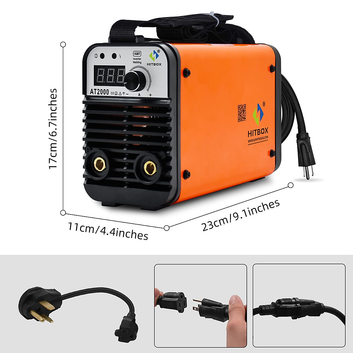 HITBOX AT2000 Stick Welder 140A Welding Machine Stick Welders 110V/220V Welder Machine 2 IN 1 Arc/Lift Tig Welding Machine Welder With Hot Start Arc Force And Anti-Stick Mini Welder with LCD Screen