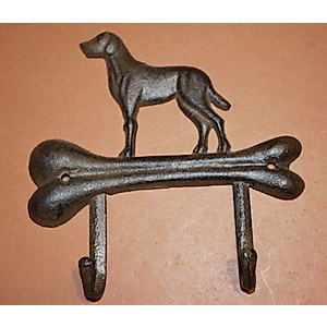 Southern Metal Duck Hunter Rustic Home Decor, Cast Iron Duck Retriever Dog, Bundle of 5 Coat Hat Wall Hooks