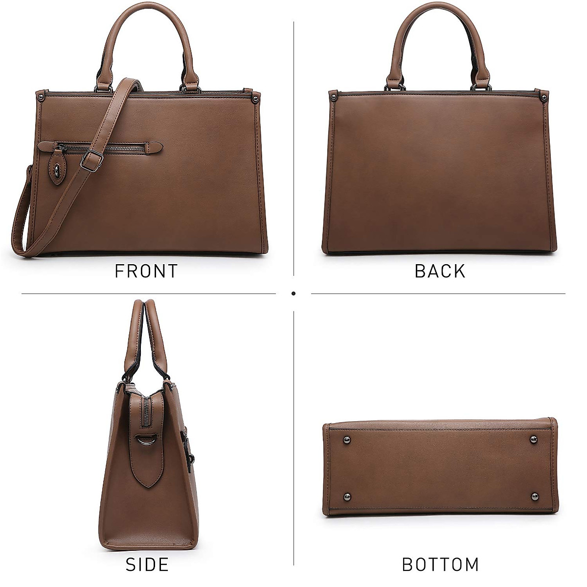 Dasein Purses Handbags for Women Satchel Bags Top Handle Work Tote Bag Shoulder Bag With Matching Wallet (Coffee)