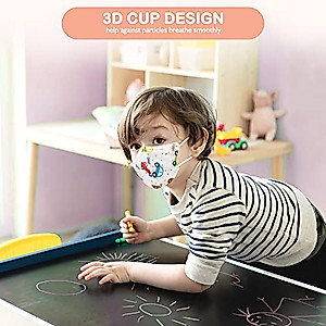 Cute KN95 Face Masks for Kids 50 Pack 5 Layers Breathable Children Safety Respirator Multicolor Cup Dust Disposable Child KN95 Mask