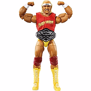 Mattel WWE Ultimate Edition Action Figure & Accessories Set, Hulk Hogan 6-inch Collectible with 30 Articulation Points, Swappable Pieces & Entrance Gear