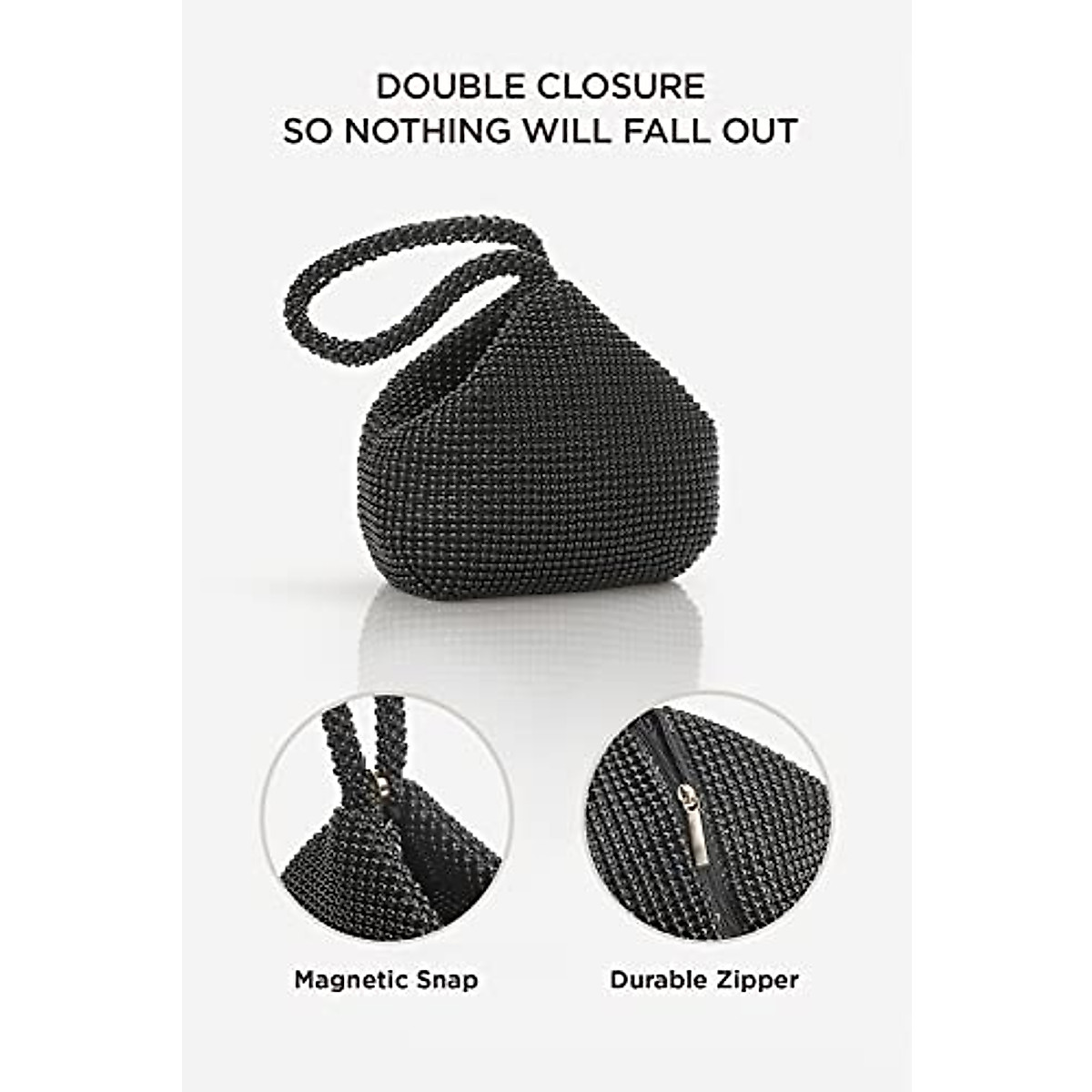 BABEYOND Women's Rhinestone Clutch Evening Bags Sparkly Glitter Triangle Purse for 1920s Party Prom Wedding