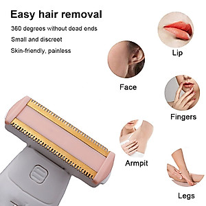 4PCS LinMei Razor Replacement Heads Compatible for Finishing Touch Flawless Body Rechargeable Ladies Shaver and Trimmer with 2 Cleaning Brush