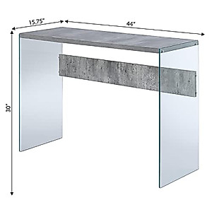 Convenience Concepts SoHo Console Table/Desk, Faux Birch/Glass