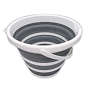 Multifunctional Collapsible Water Bucket, Space Saving, Lightweight Collapsible Water Container 2.6 gallons (10 liters), Suitable for Family Life, Camping, car wash