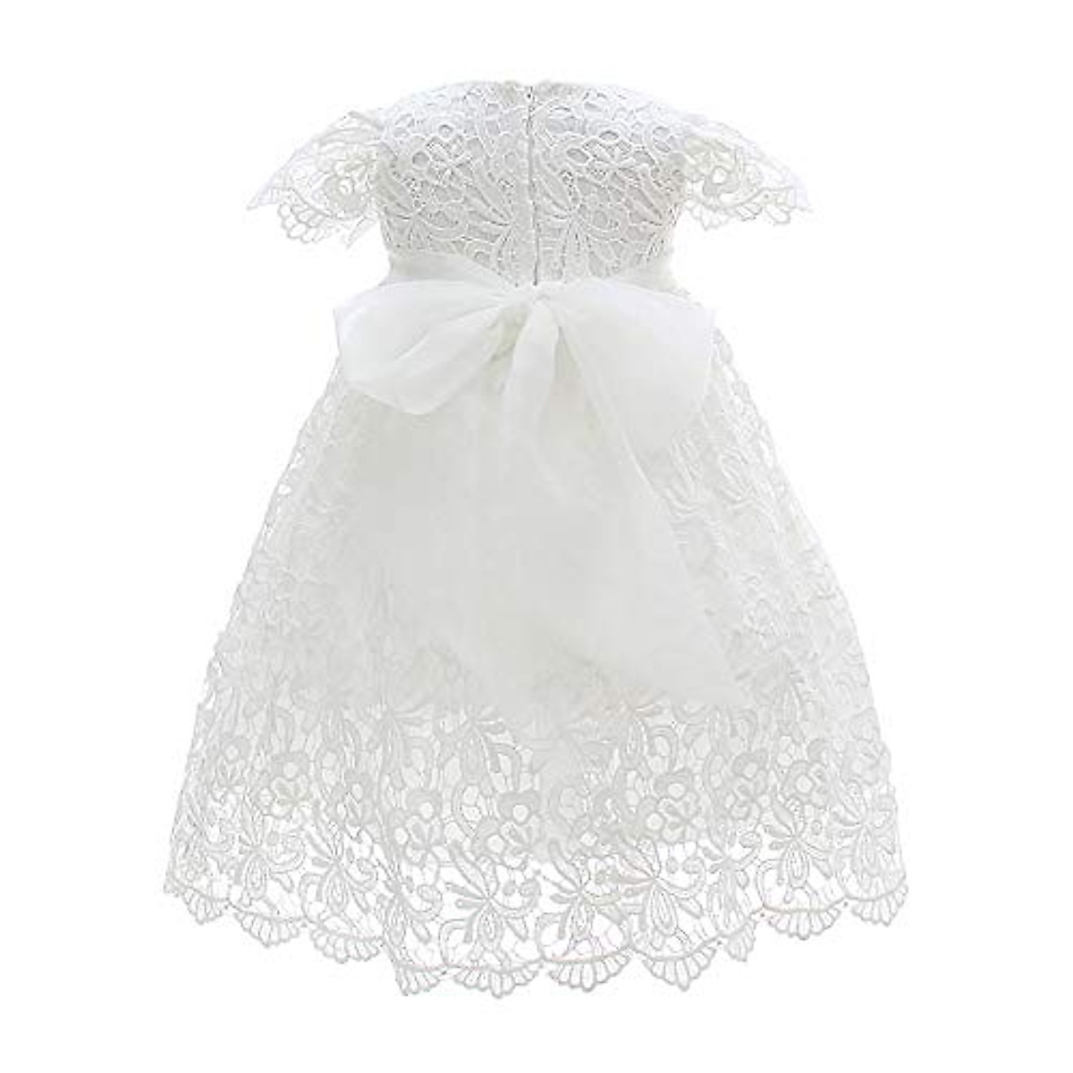 Xangirl Baby Lace Baptism Dress with Bonnet Embroidered Gown for Girls Christening Baptism Birthday Party