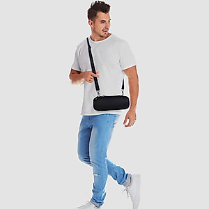 COMECASE Hard Travel Case for JBL Charge 4/ Charge 5 Waterproof Bluetooth Speaker. Carrying Storage Bag Fits Charger and USB Cable (Case Only) - Black