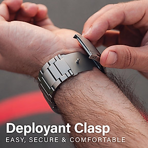 KORDIZ Titanium Band - Compatible for Apple Watch ULTRA 49mm - Titanium Metal Watch Strap with Double Button Clasp for iWatch Bands (ULTRA T01 Max, Titanium), ULTRA Silver