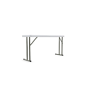 PRO&Family White Rectangle Adjustable Desk Seminar Folding Table Conference Conference Table Plastic Table Banquet Tables Skinny Folding Table (5, 18" x 60")