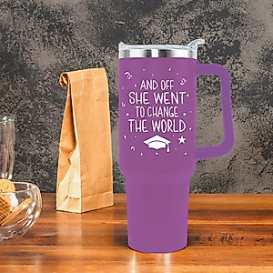 sxmluedn She Believed She Could So She Mastered It Masters Graduation Gifts for Her Him Masters Degree Tumbler Coffee Mug 40oz with Handle and Straw