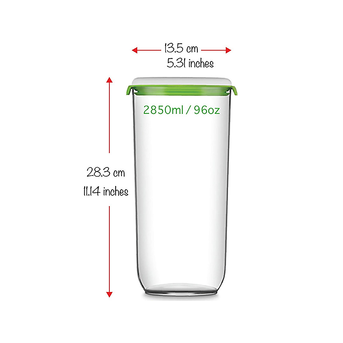 FOSA Vacuum Seal Containers, Extra Tall Round Vacuum Seal Container, 96 oz - High-Capacity Food Saver Containers for Vacuum Seal, Premium Airtight Vacuum Container (Vacuum Pump Not Included)